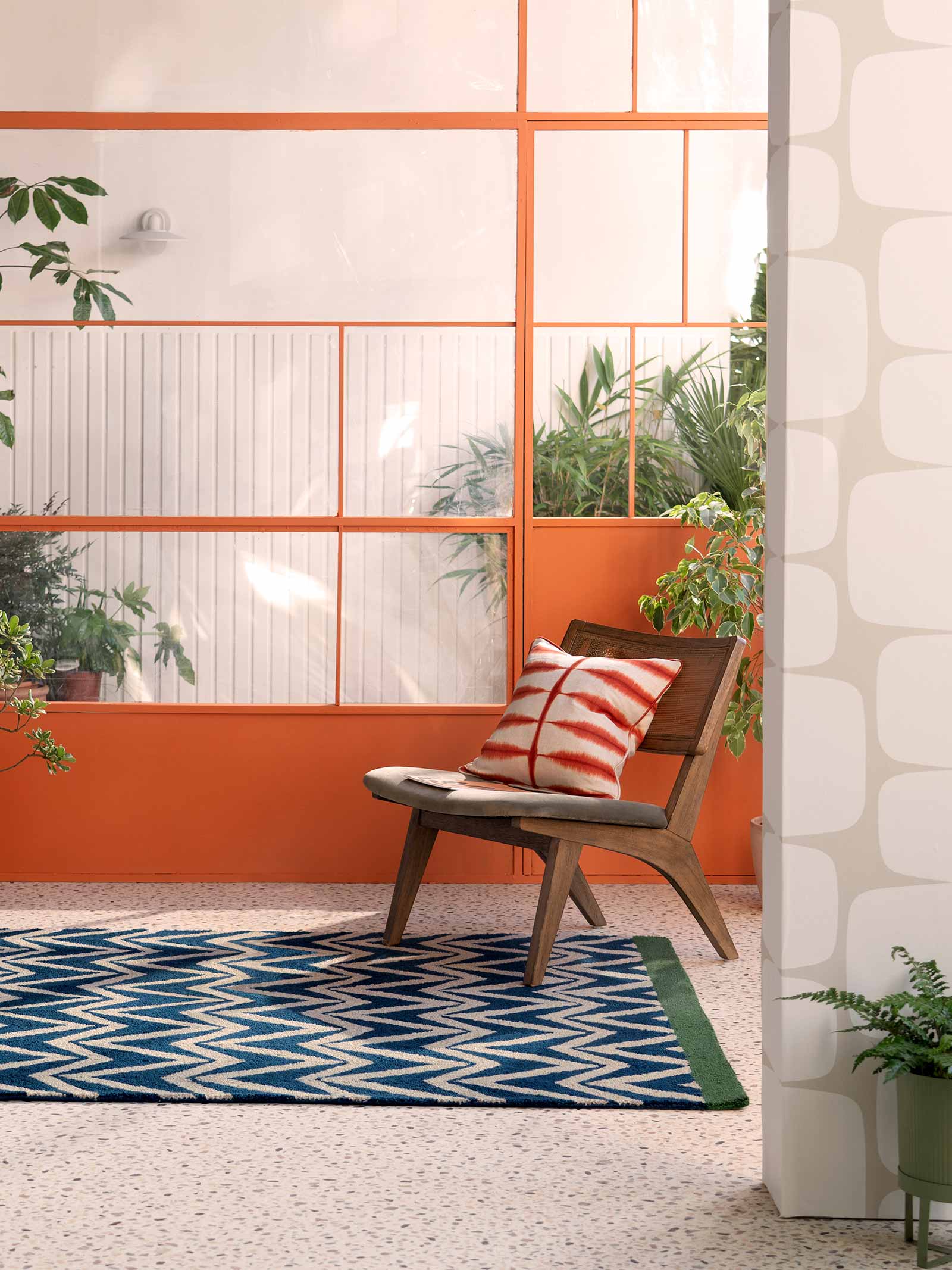 Scion Teppich, Dhurrie Blue outdoor / indoor 426318 | Teppichedeluxe.de